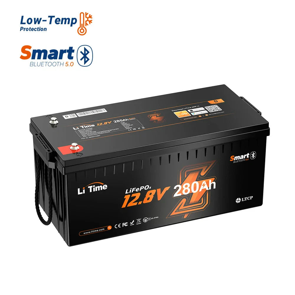LiTime 12V 280Ah Bluetooth Lithium Battery-3584Wh Power for RVs, Homes