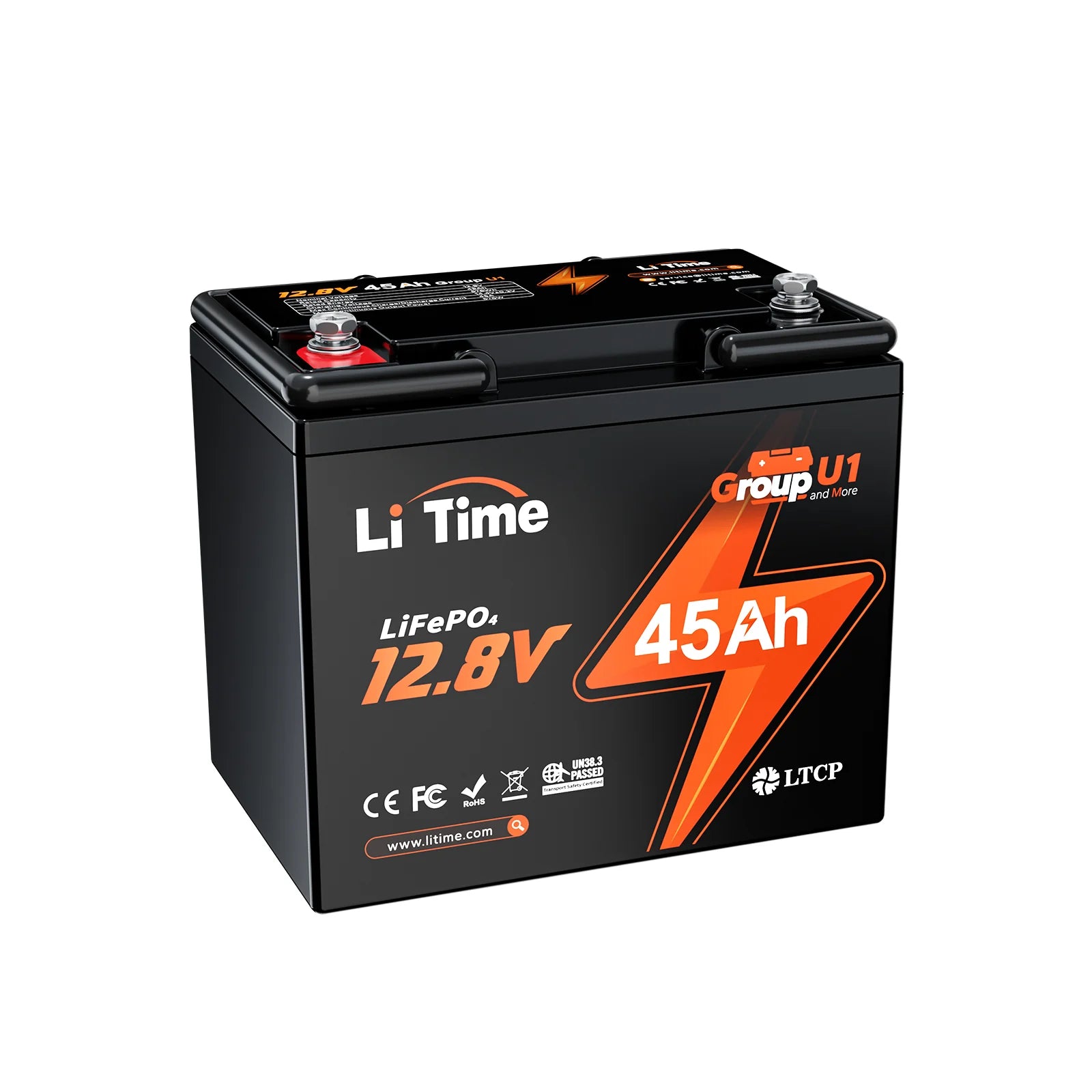 LiTime 12V 45Ah U1 Lithium Battery for Trolling Motor, Wheelchair & Mo