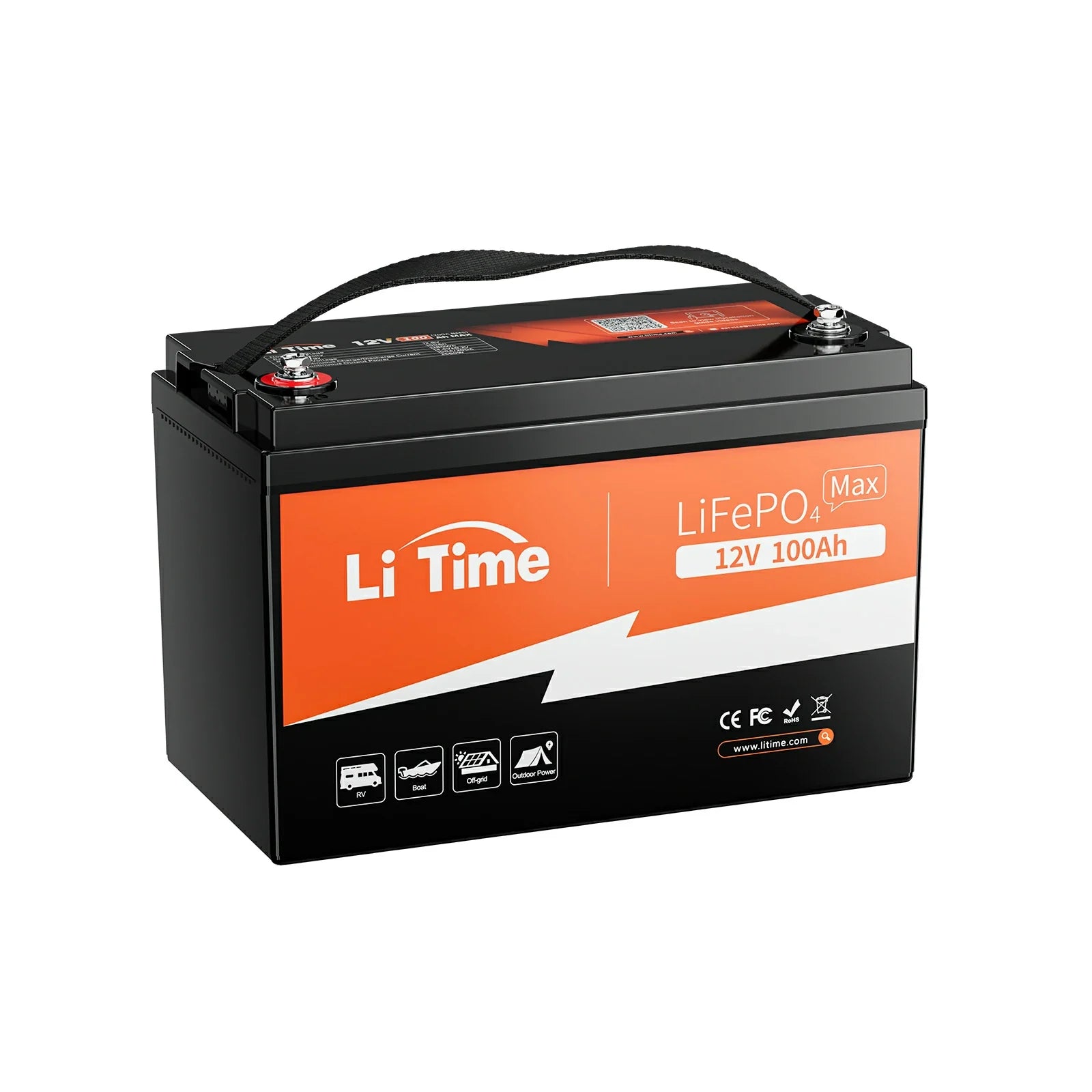 LiTime 12V 100Ah Max LiFePO4 Battery, 2C Discharge Rate